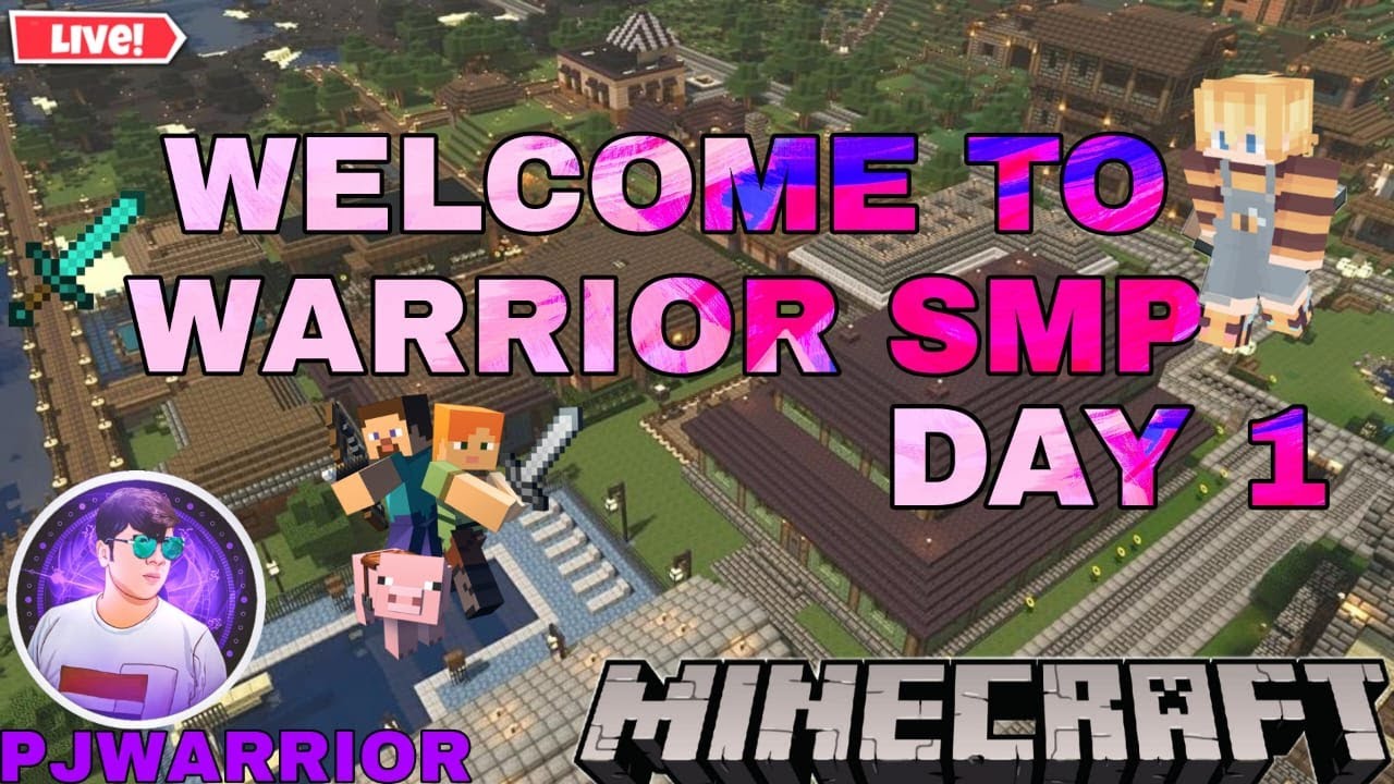PJWARRIOR SMP LIVE DAY1 I MINECRAFT LIVE !BGMI #PJWARRIOR #pjwarriorofficial #minecraft - YouTube