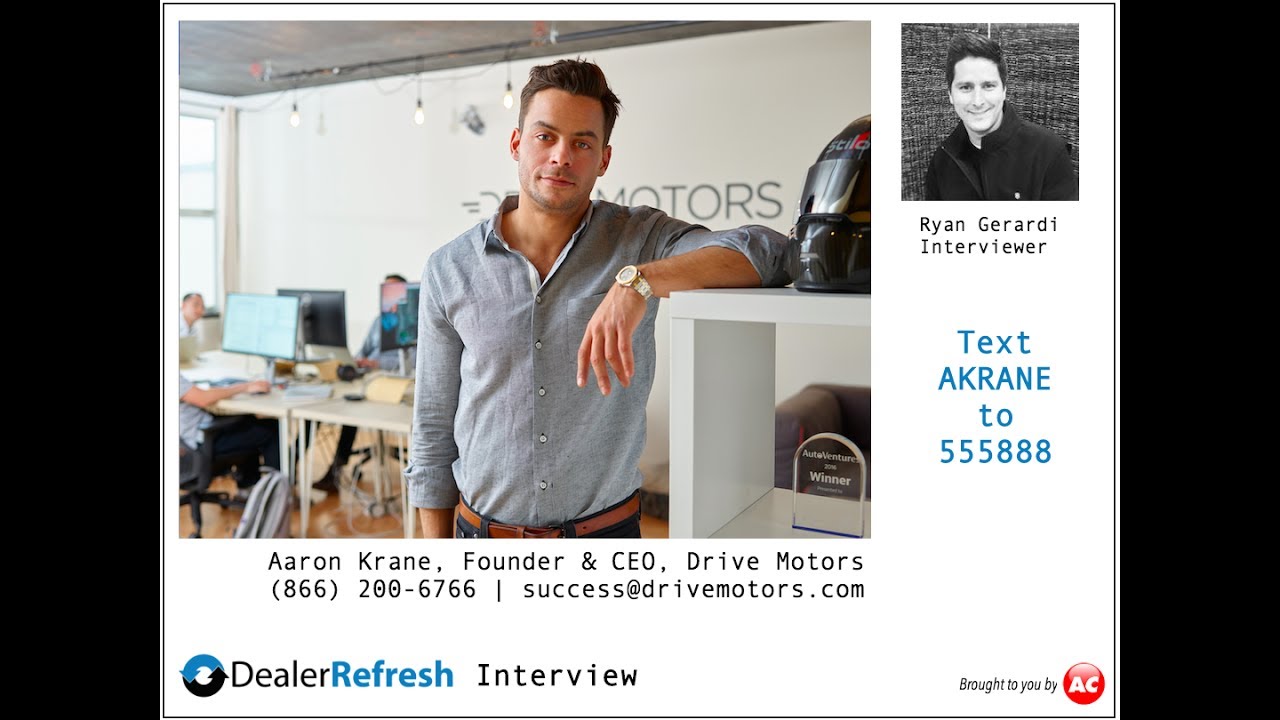 Interview w/ Drive Motors CEO Aaron Krane - Selling Cars on "That Thing ...