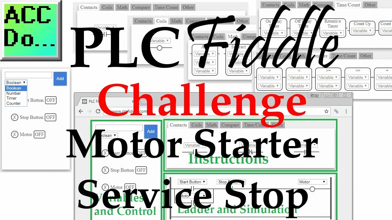 PLC Fiddle Compare - Motor Starter Service Stop Challenge Solution ...
