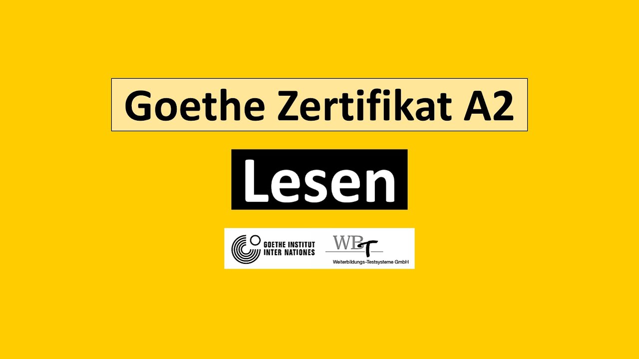 Goethe Zertifikat A2 Lesen Modelltest 2025|| Sample Paper || Vid - 249 ...