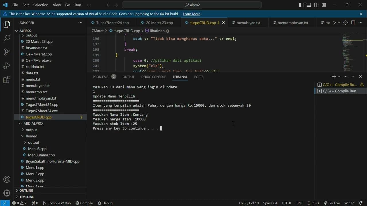 Operasi CRUD 2 file - YouTube
