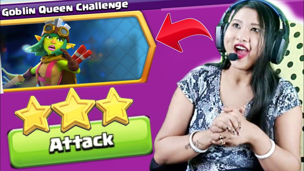How To 3 Star Goblin Queen Challenge! 3 Star Goblin Challenge (Clash Of ...
