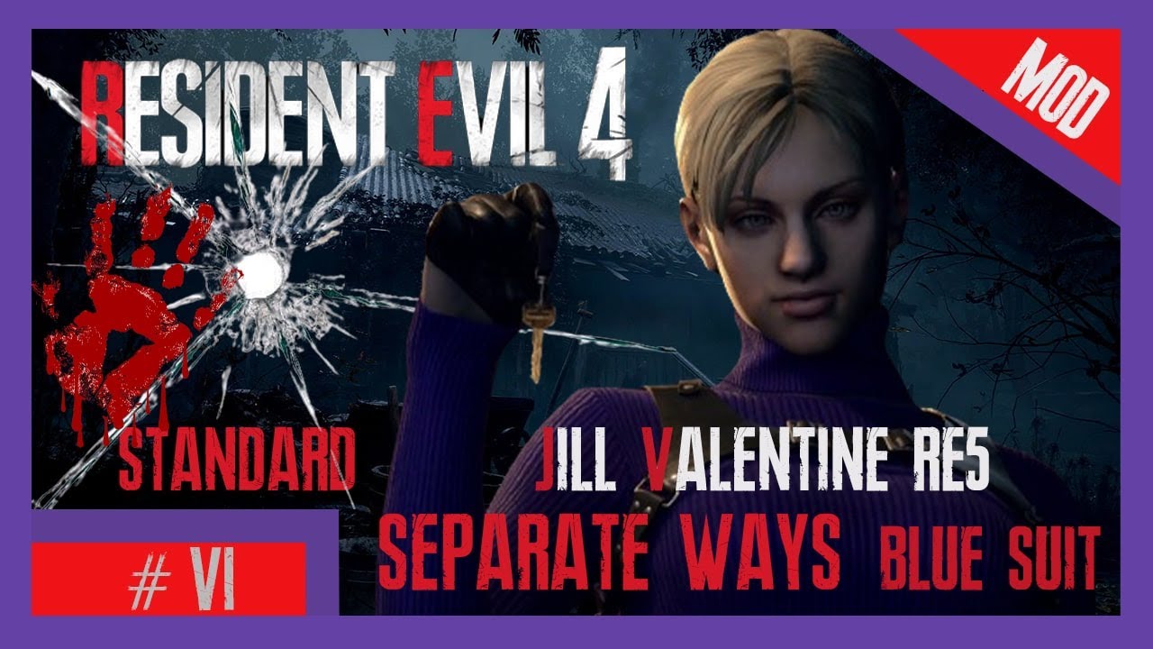 Resident Evil 4 Remake - Separate Ways : Mod Jill RE5 Blue Suit Gameplay (Chapitre 6, Standard ...