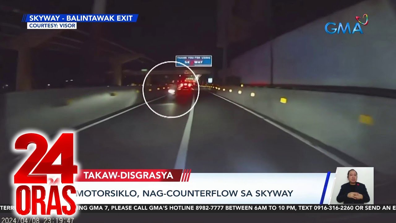 Motorsiklo, nag-counterflow sa Skyway | 24 Oras - YouTube