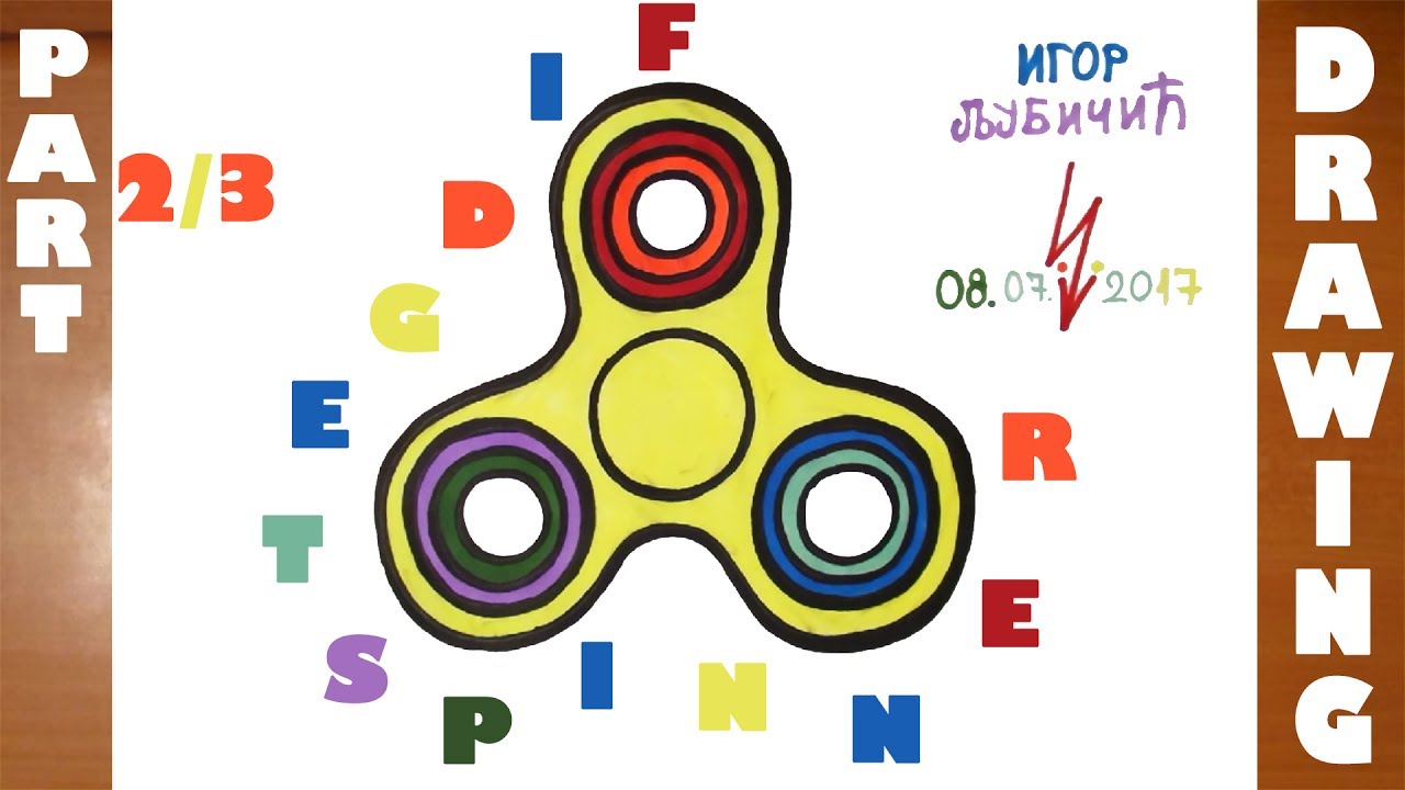 How to Draw a Fidget Spinner Step by Step Easy and color | Rainbow ...