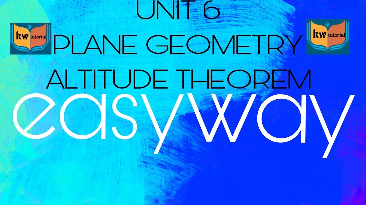 Mathematics plane geometry altitude theorem - YouTube