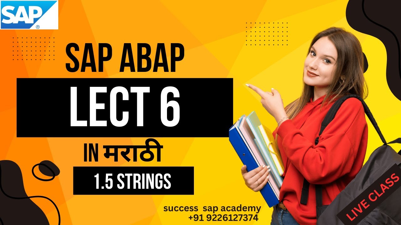 Sap Abap Lecture 6 In मराठी String Operation Sap Abap Success 6500
