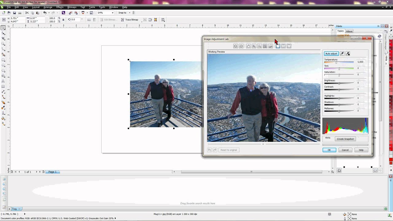 CorelDRAW Image Adjustment Lab for Bitmaps - Optimal Imprinting Dye Sub ...
