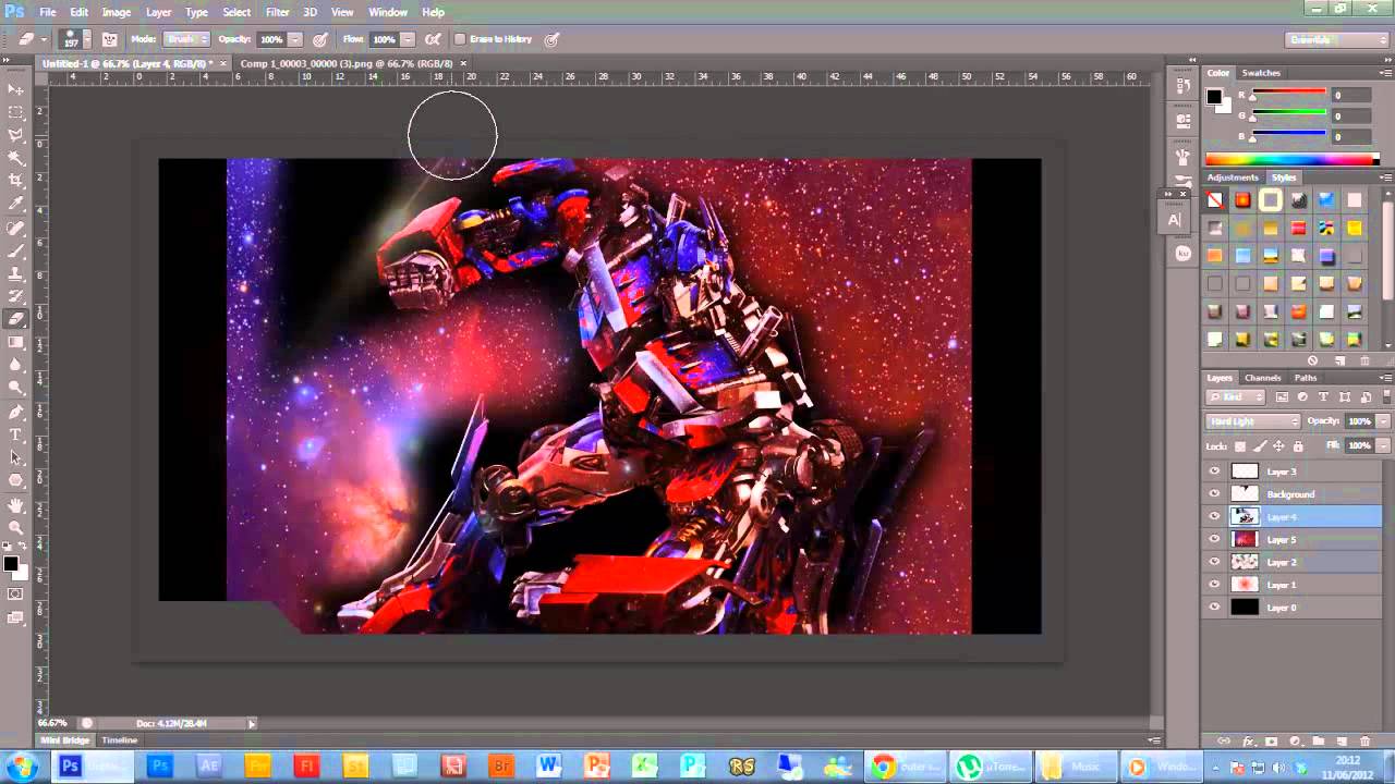 Photoshop: Transformer Wallpaper Speedart - Fusion Designs - YouTube
