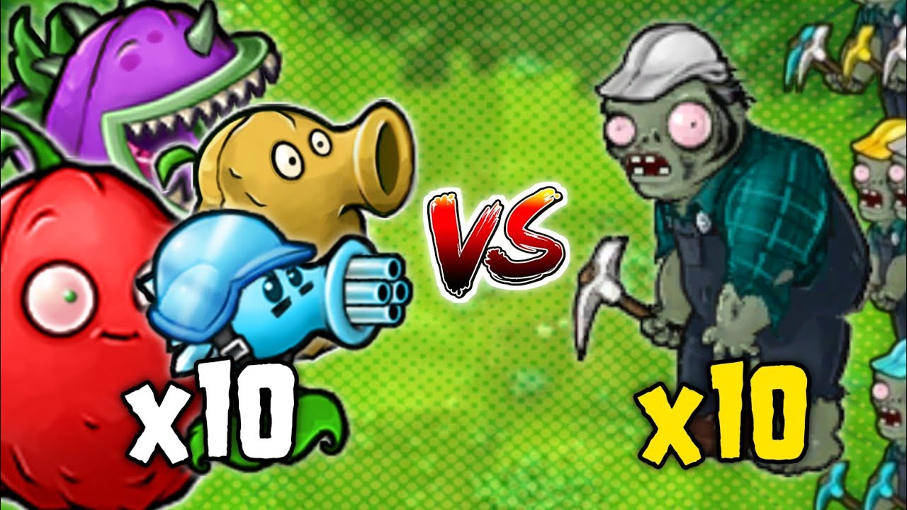 10 Ultimate Fusion Plants vs 10 Miner Zombies – Who Wins? | PvZ Fusion ...