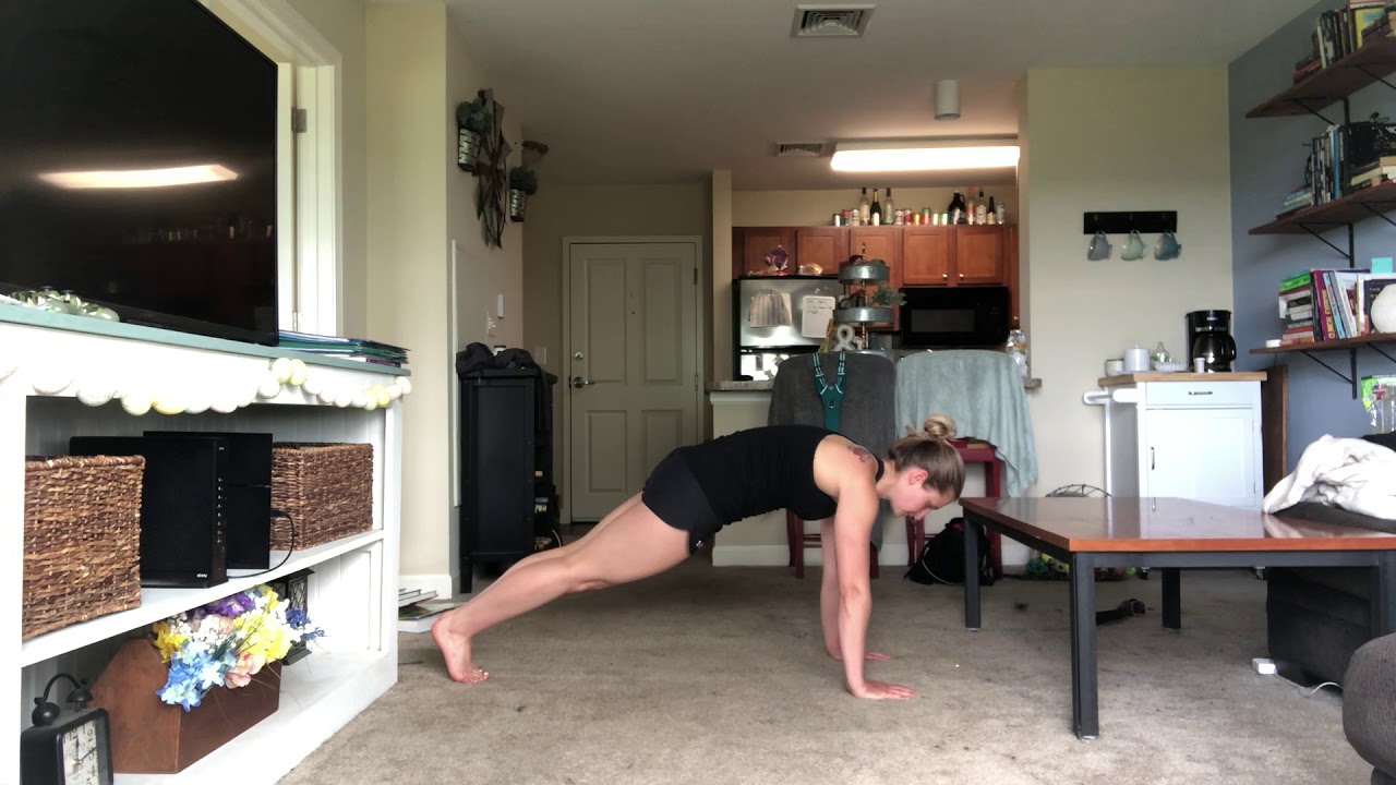 Plank with slow knee draw - YouTube
