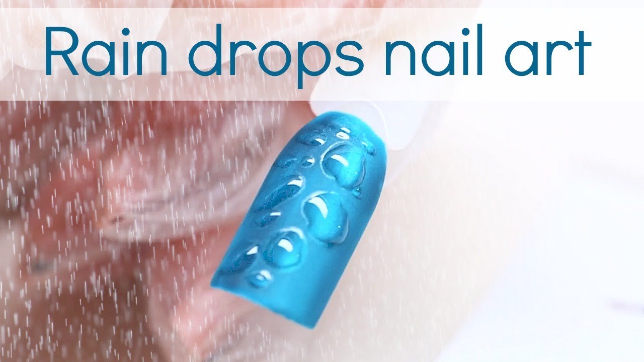 Raindrops with gel 💦 Easy nail art design for beginners - YouTube