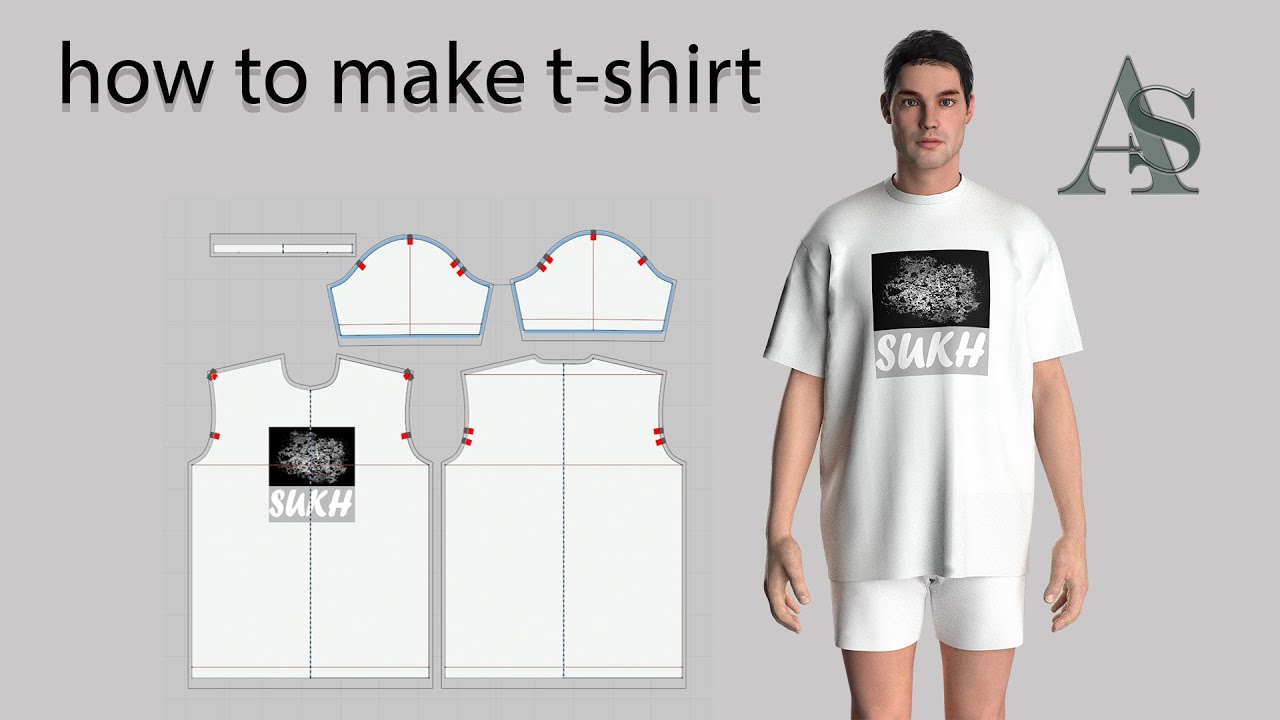 how to make t shirt,t-shirt,clo3d,clo3d pattern - YouTube