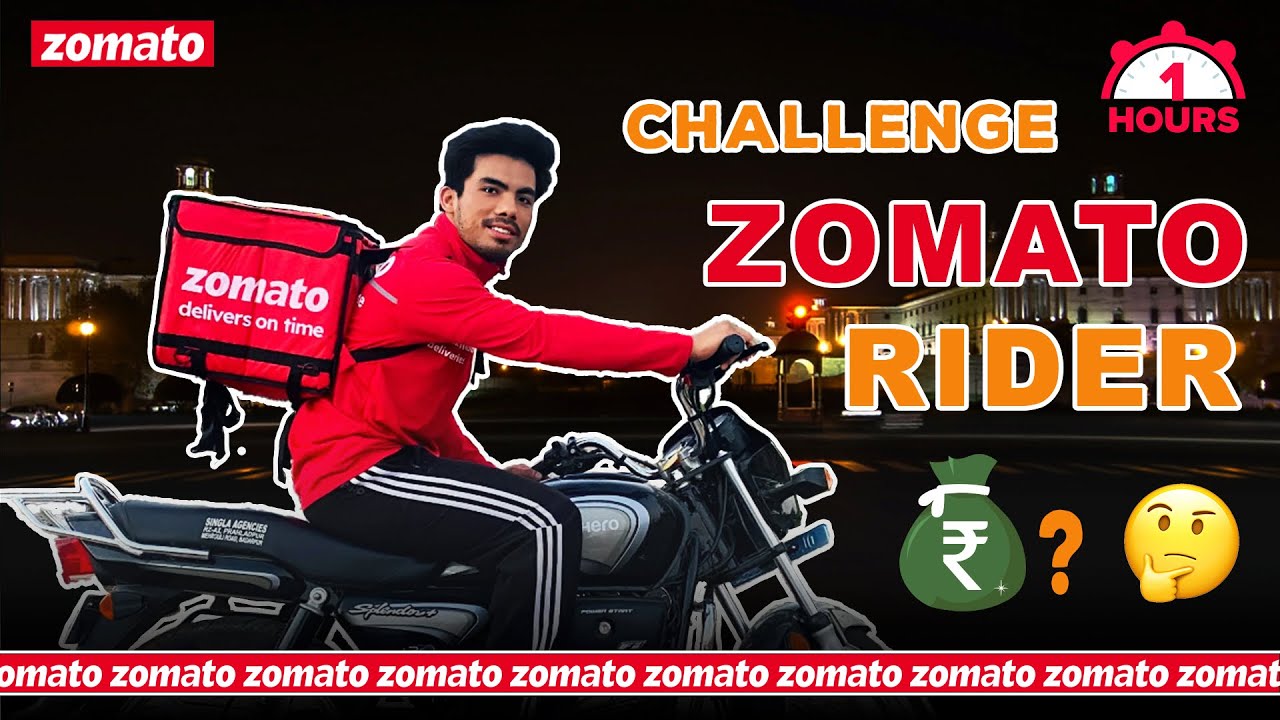 1 Hours Working as a ZOMATO RIDER CHALLENGE | 1hour Earning Rs ...