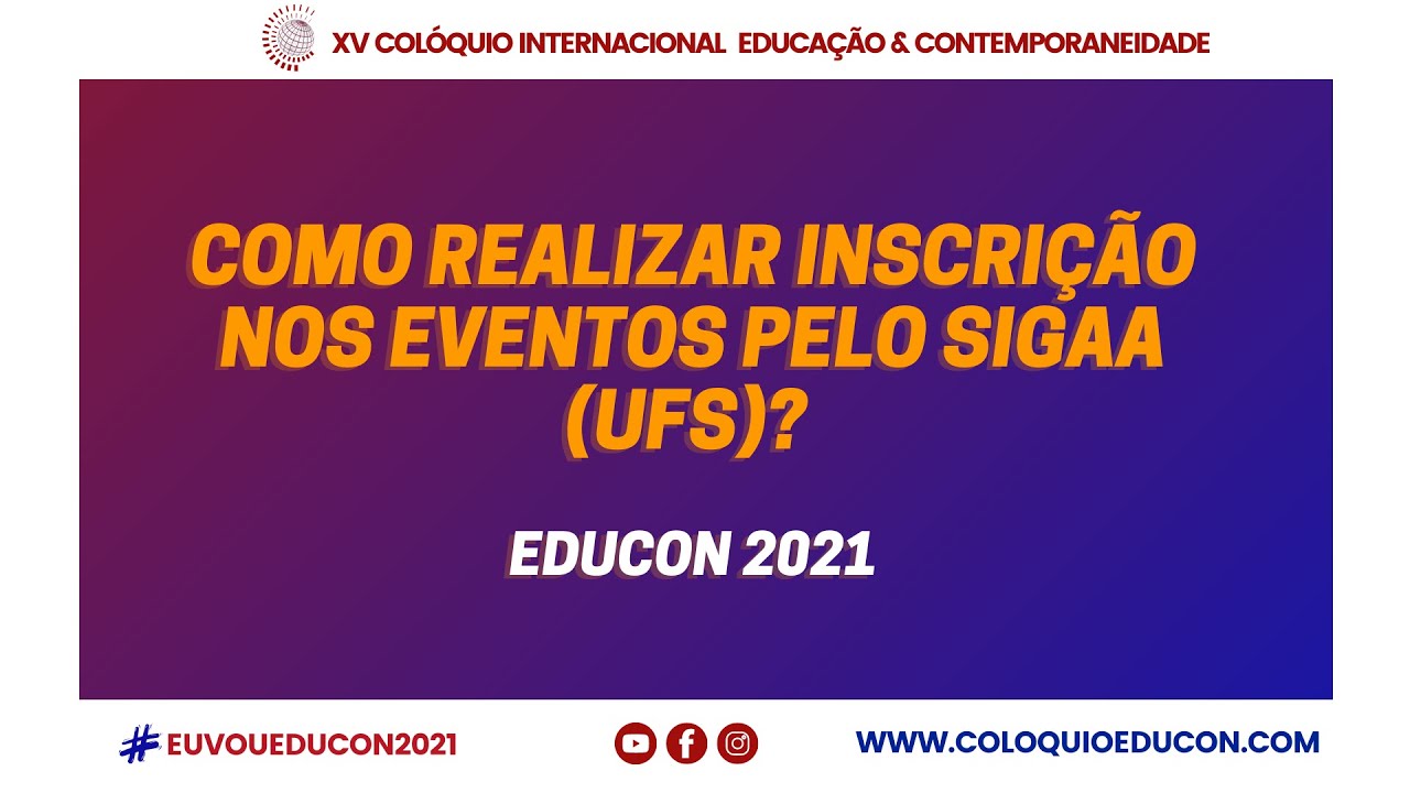 Realizando a Inscrição em eventos pelo Sigaa - UFS - YouTube