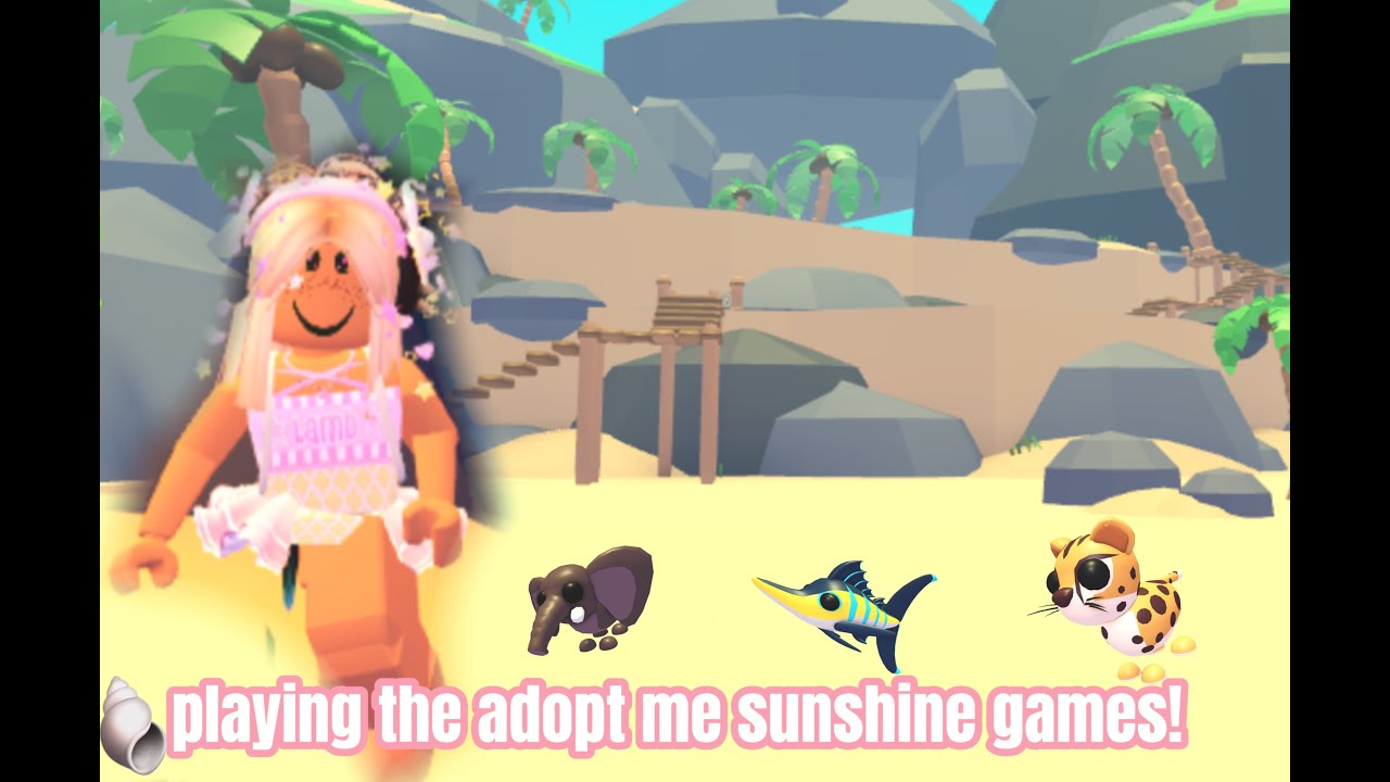 PLAYING THE ADOPT ME SUNSHINE GAMES (with my friend!) - YouTube