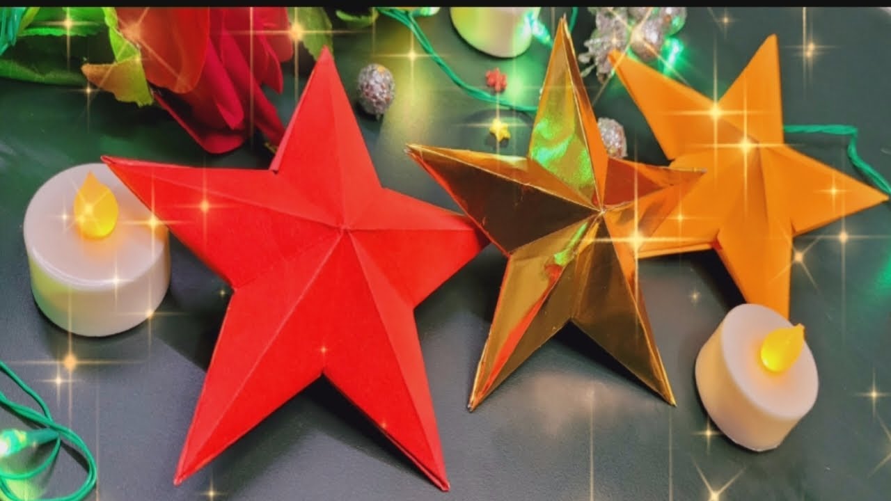 How to Make 3D Star for your Christmas Decorations🌟|| Paper Craft ...