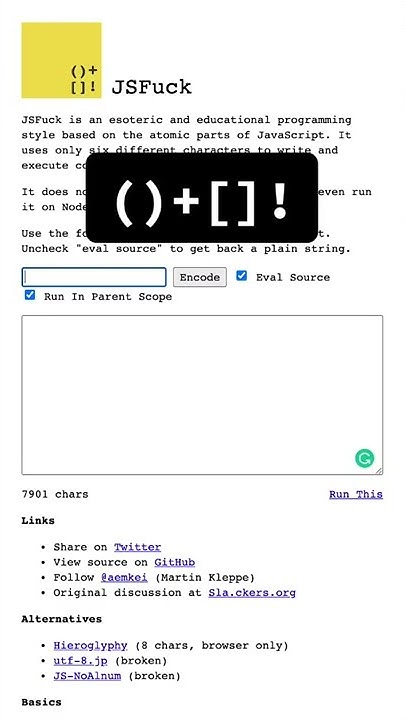 what is jsfuck | javascript - YouTube
