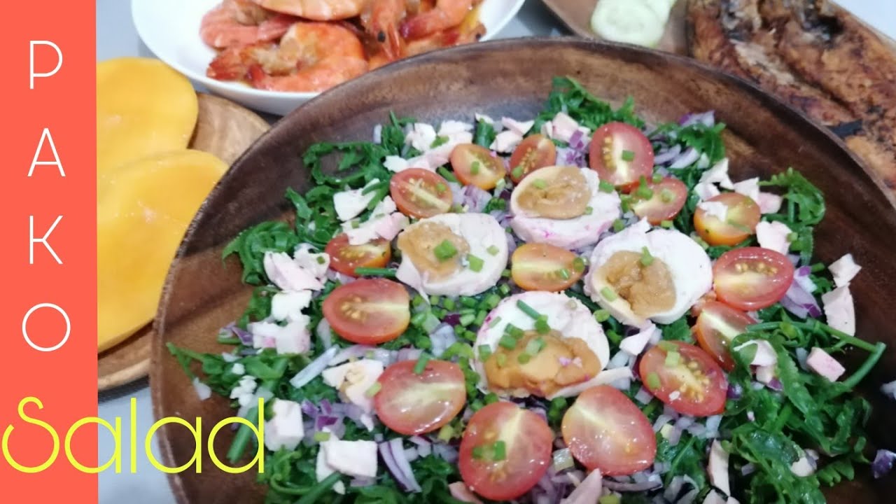 Healthy Crunchy Pako Salad (Fiddlehead fern) butter Shrimp Dinaing na ...