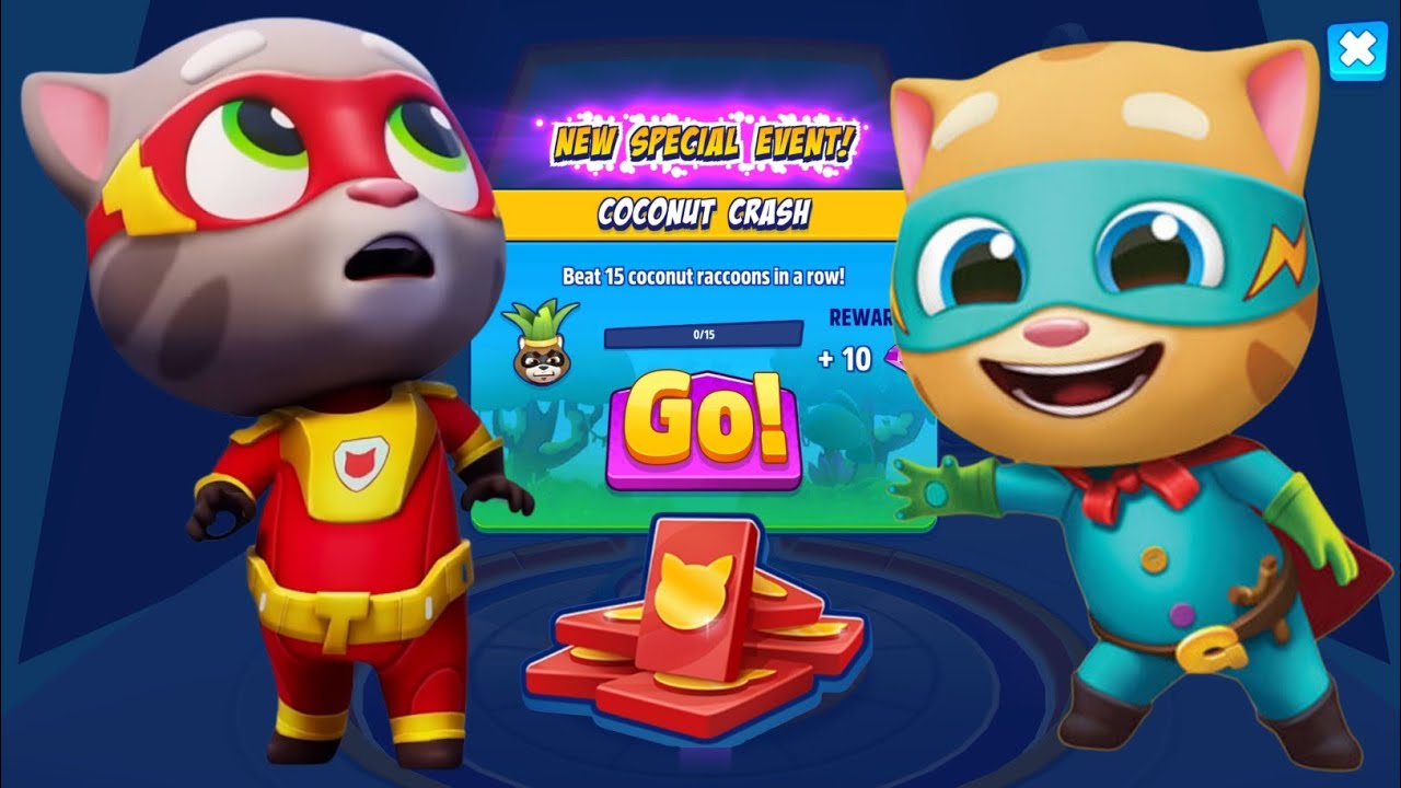 Talking Tom Hero Dash - Hero Tom vs Hero Ginger - Coconut Crash ...