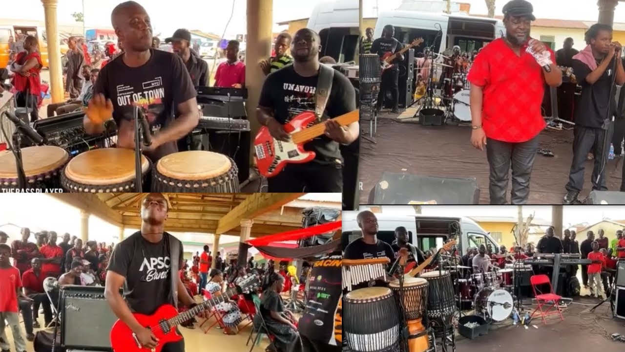 EXCLUSIVE||🔥BEST GHANAIAN FUNERAL LIVE BAND JAM||EMMA ON BASS||🎸🎹🥁Good ...