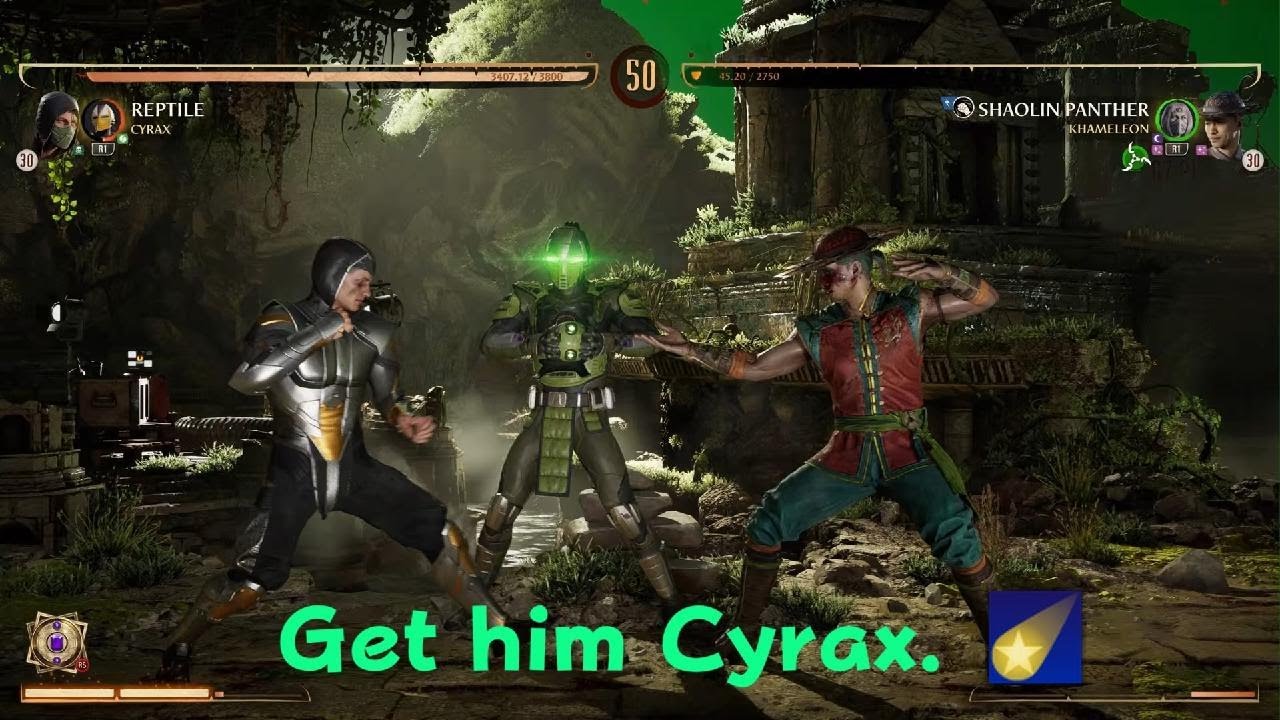 Mortal Kombat 1: Level 34 metallic Reptile w/level 14 green Cyrax & his ...