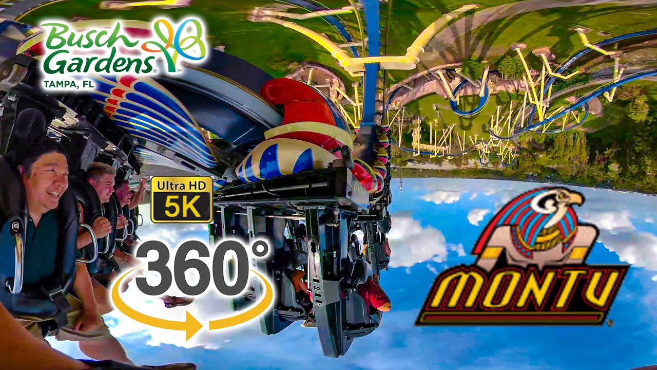 2020 5K VR 360 Montu Roller Coaster On Ride Front and Back Seat Ultra ...