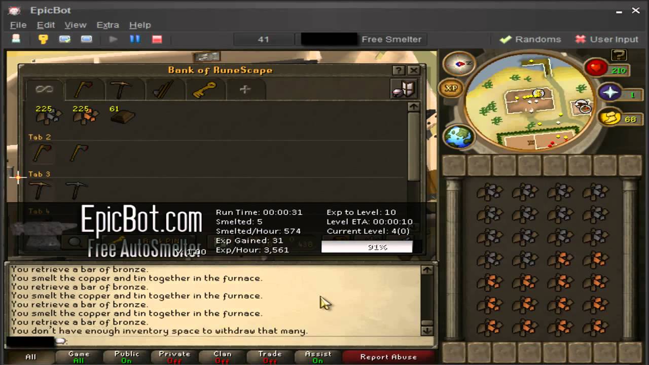Free RuneScape AutoSmelter - Free Runescape Bot - EpicBot.com - YouTube