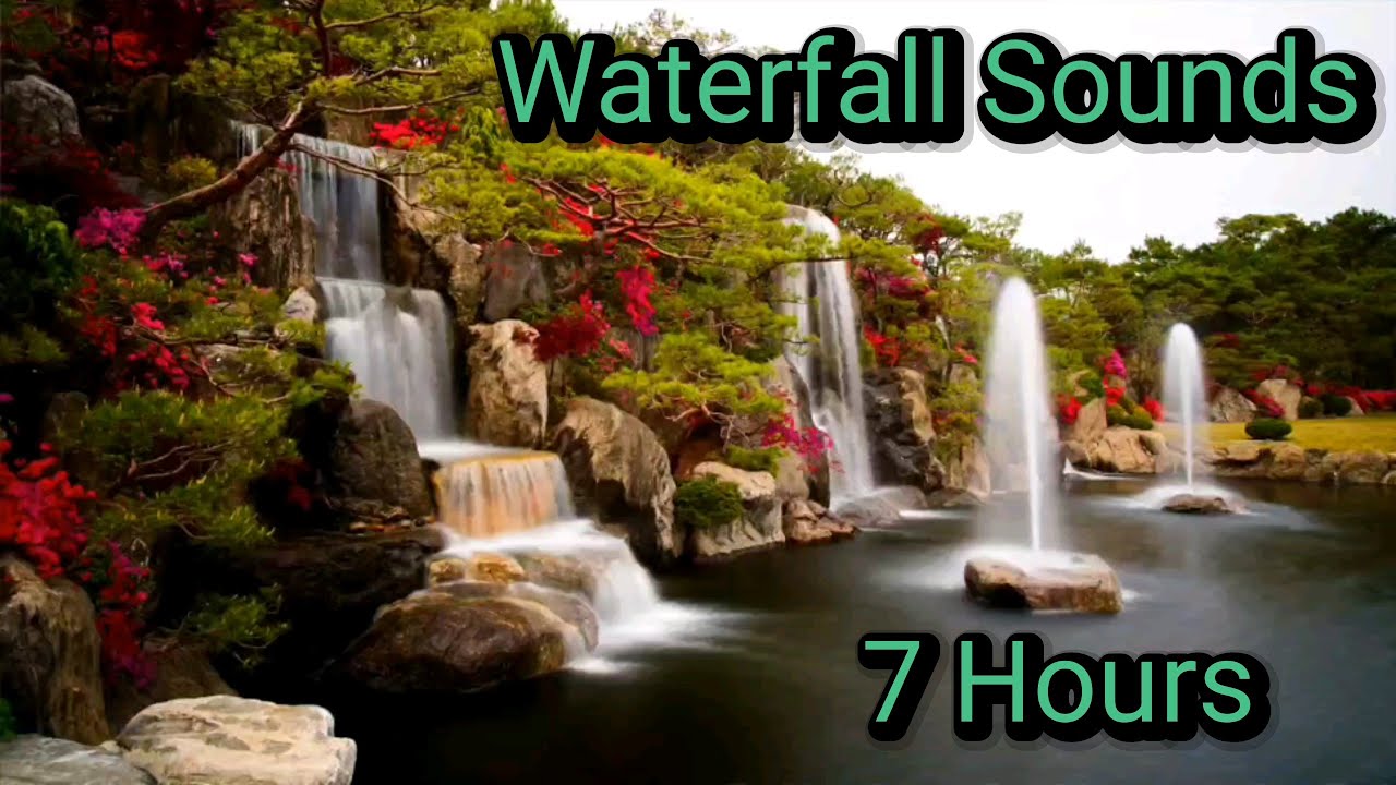 Beautiful Relaxing Scenery | Waterfall Sounds | Outdoor Water Fountain ...