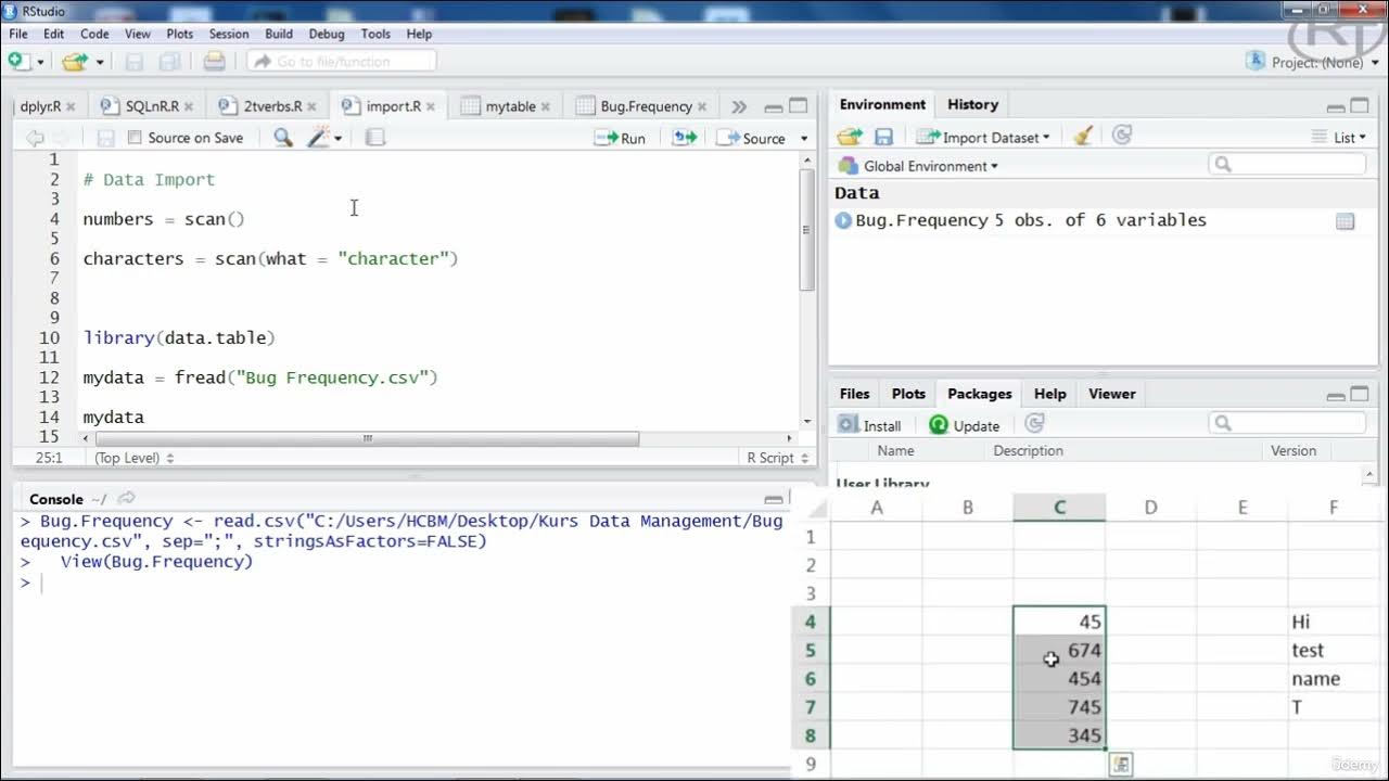 R Programming Language 2024 - 15 Importing CSV Files - YouTube