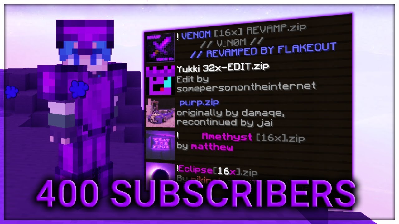 Top 5 Purple Texture Packs for Minecraft 1.8.9 (400 Subs Special) - YouTube