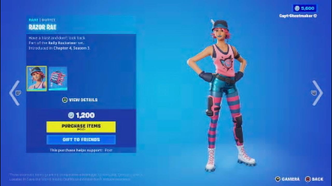 Fortnite item shop new razor rae skin! - YouTube