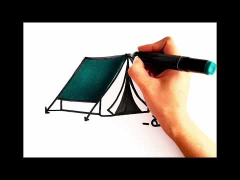 How to Draw a Camping Tent Çok Kolay Kamp Çadırı Çizimi