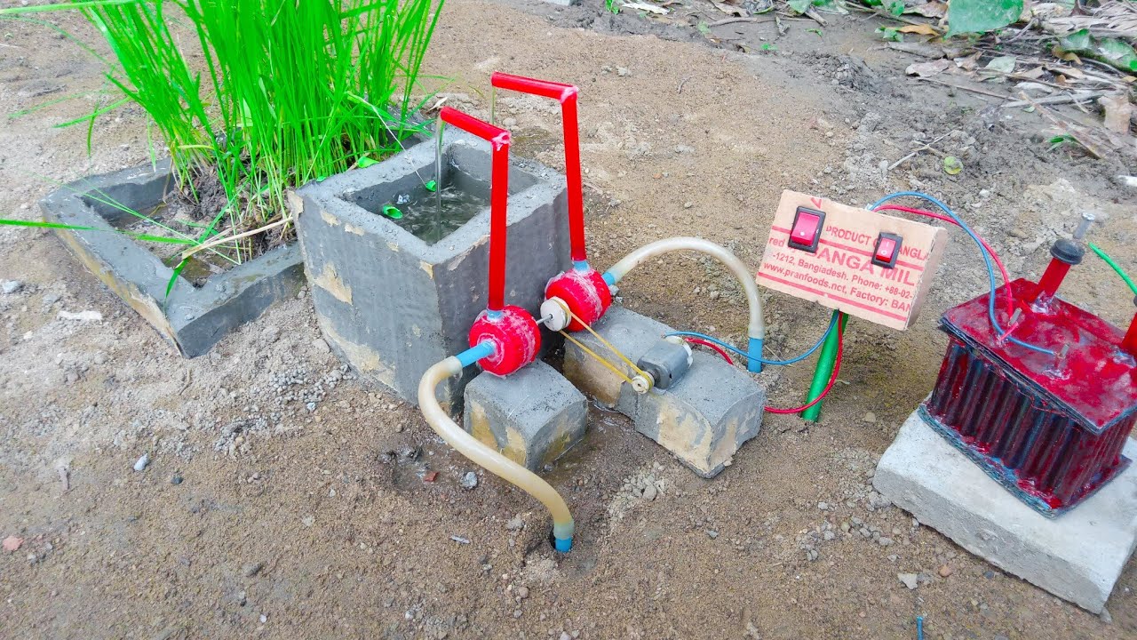 How to make water pump science project | Mini diy water pump ...