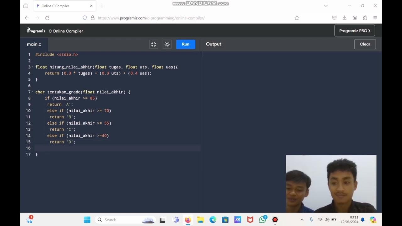 Program menghitung nilai akhir mahasiswa dengan menggunakan Array, Perulangan, Percabangan ...