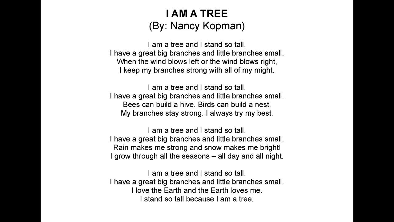 I AM A TREE by Nancy Kopman - YouTube