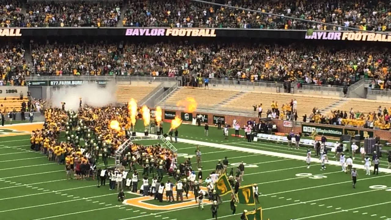 The Baylor Bears enter McLane Stadium - YouTube