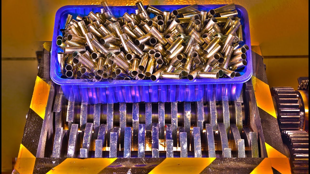 Experiment Shredding Giant Pile Of Bullet Shells | PressTube - YouTube