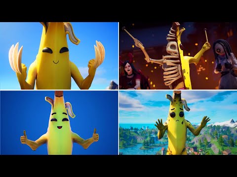 Evolution of Peely in Fortnite Trailers! All Peely Skin Trailers! - YouTube