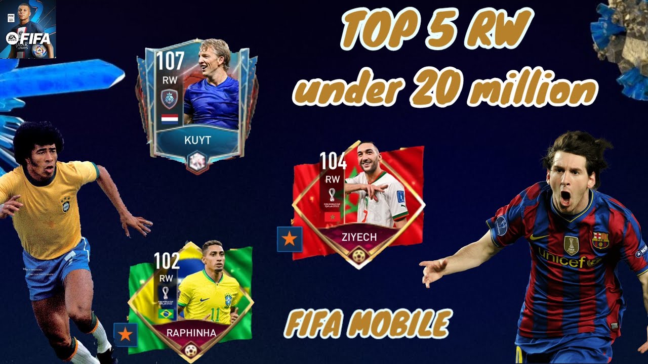 TOP 5 RW IN FIFA MOBILE 22/23 UNDER 20 MILLION COINS - YouTube