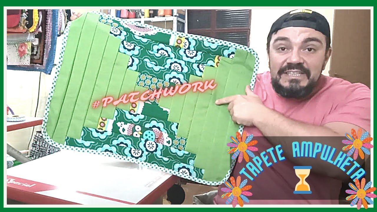 Como ganhar dinheiro com retalhos fazendo esse lindo Tapete Patchwork Geométrico tipo Ampulheta ...