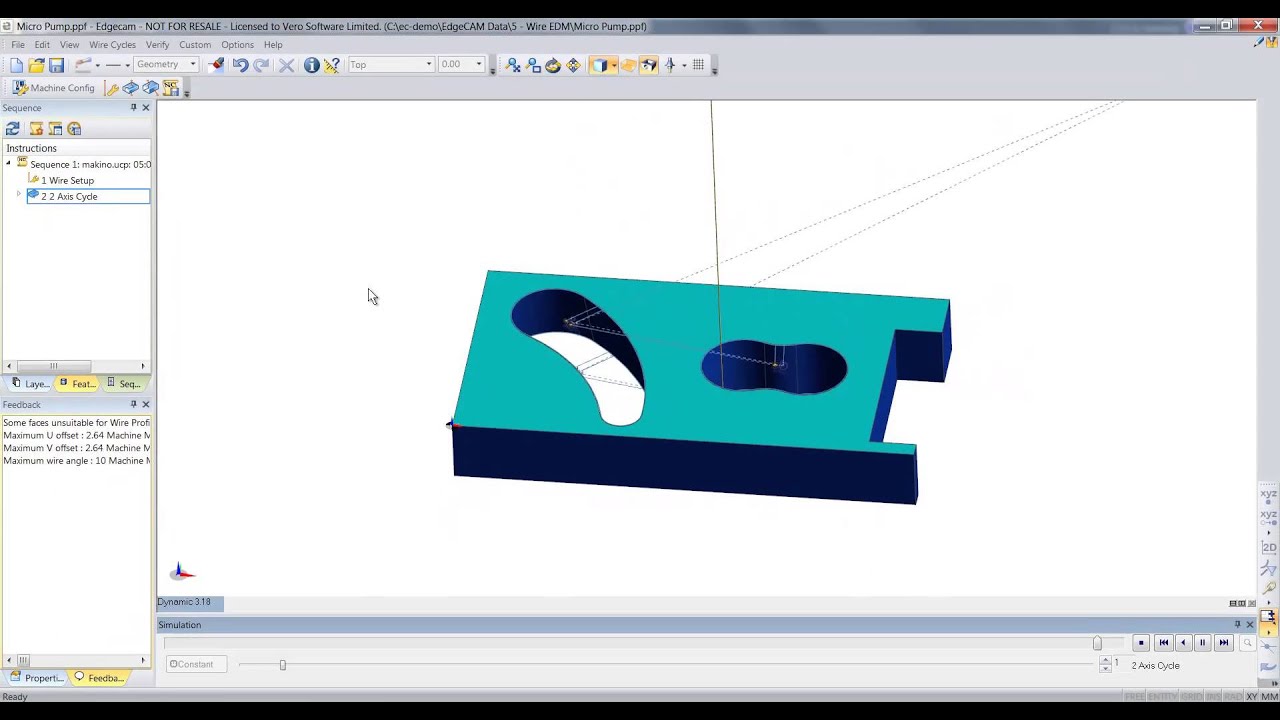 Demo Edgecam 2 Axis Wire EDM - YouTube