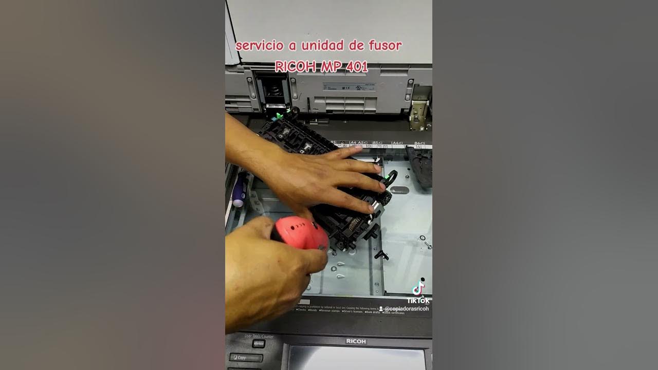 RiCOH MP 401 servicio a la unidad de fusor - YouTube