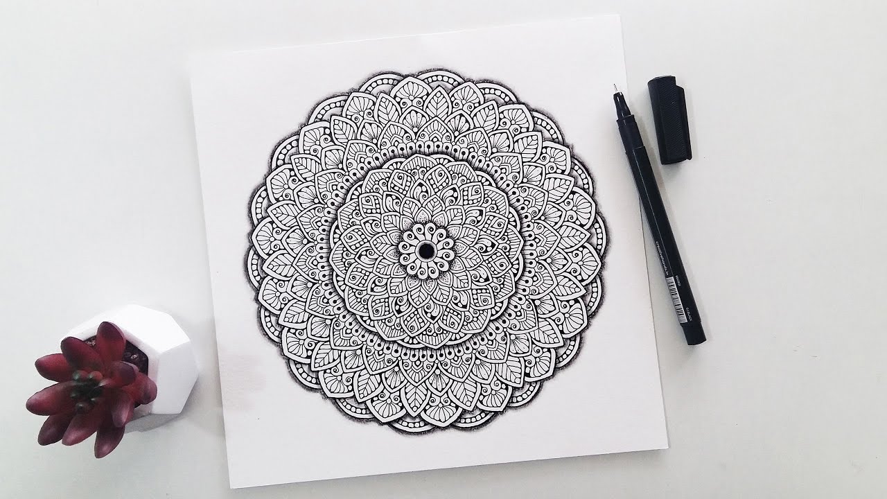 How to draw Mandala Art for beginners | 3D Mandala Art | Step by Step ...