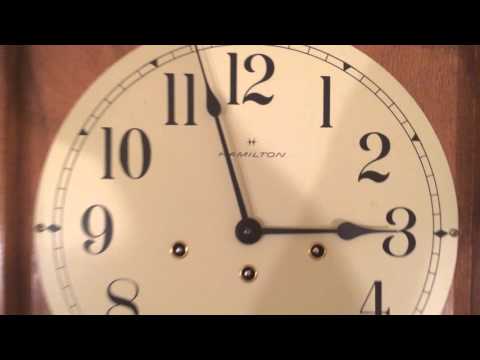 Very Large Hamilton Westminster Chime Regulator Wall Clock - YouTube