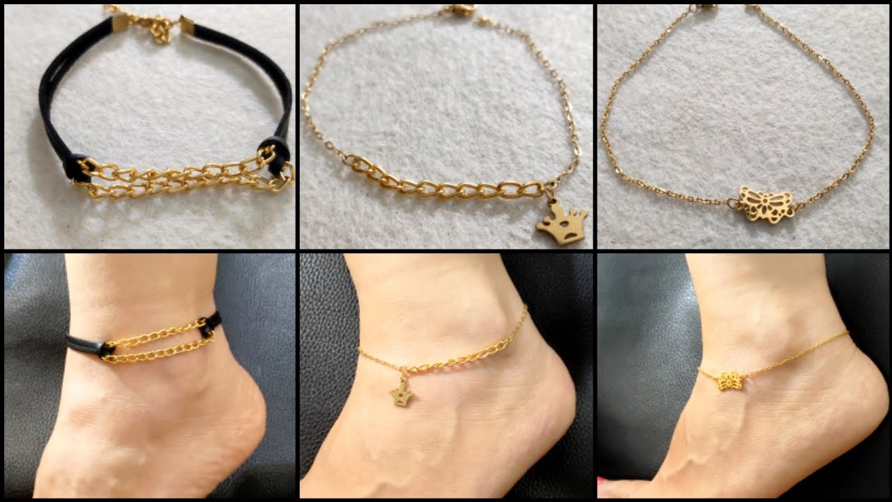3 Simple diy fashion Anklet - golden Anklet - YouTube