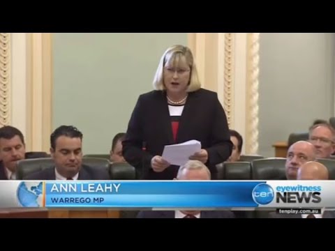 LNP MP for Warrego Ann Leahy stands & is admonished by the Speaker ...