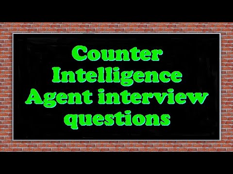 Counter Intelligence Agent interview questions - YouTube