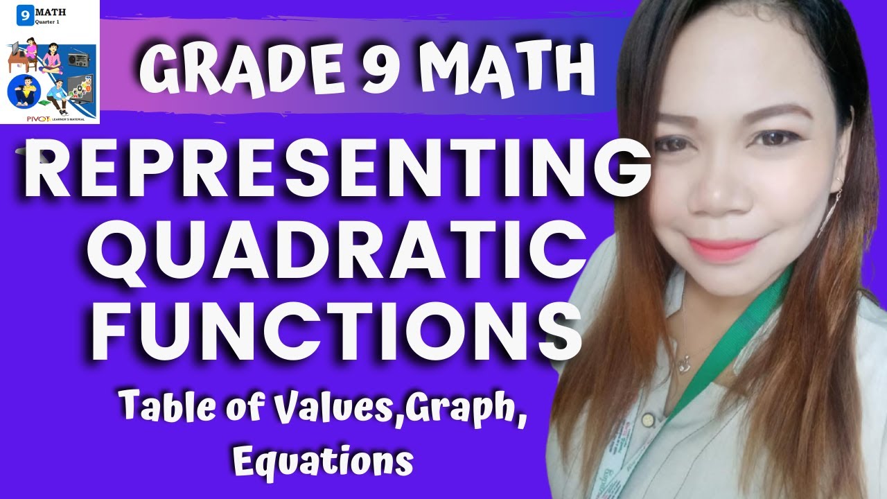 Represent Quadratic Functions Using Table Of Values Graph And Equation Melc 11 Youtube