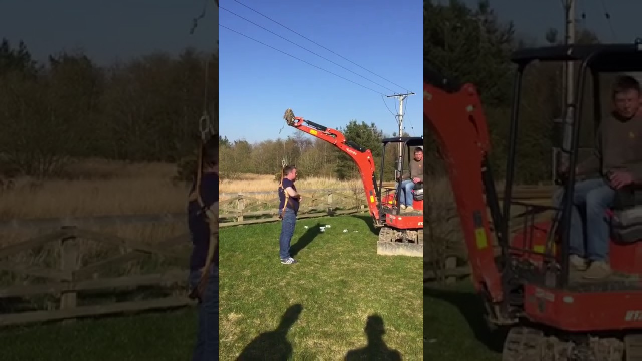 Digger swing disaster - YouTube